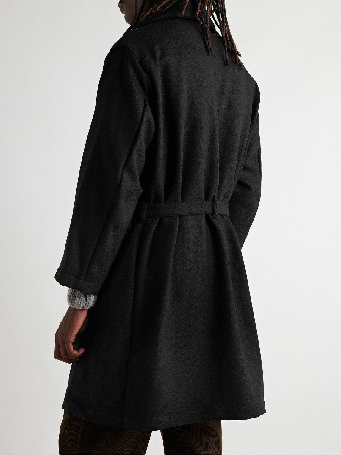 Monitaly - Belted Wool-Blend Coat - Black Monitaly