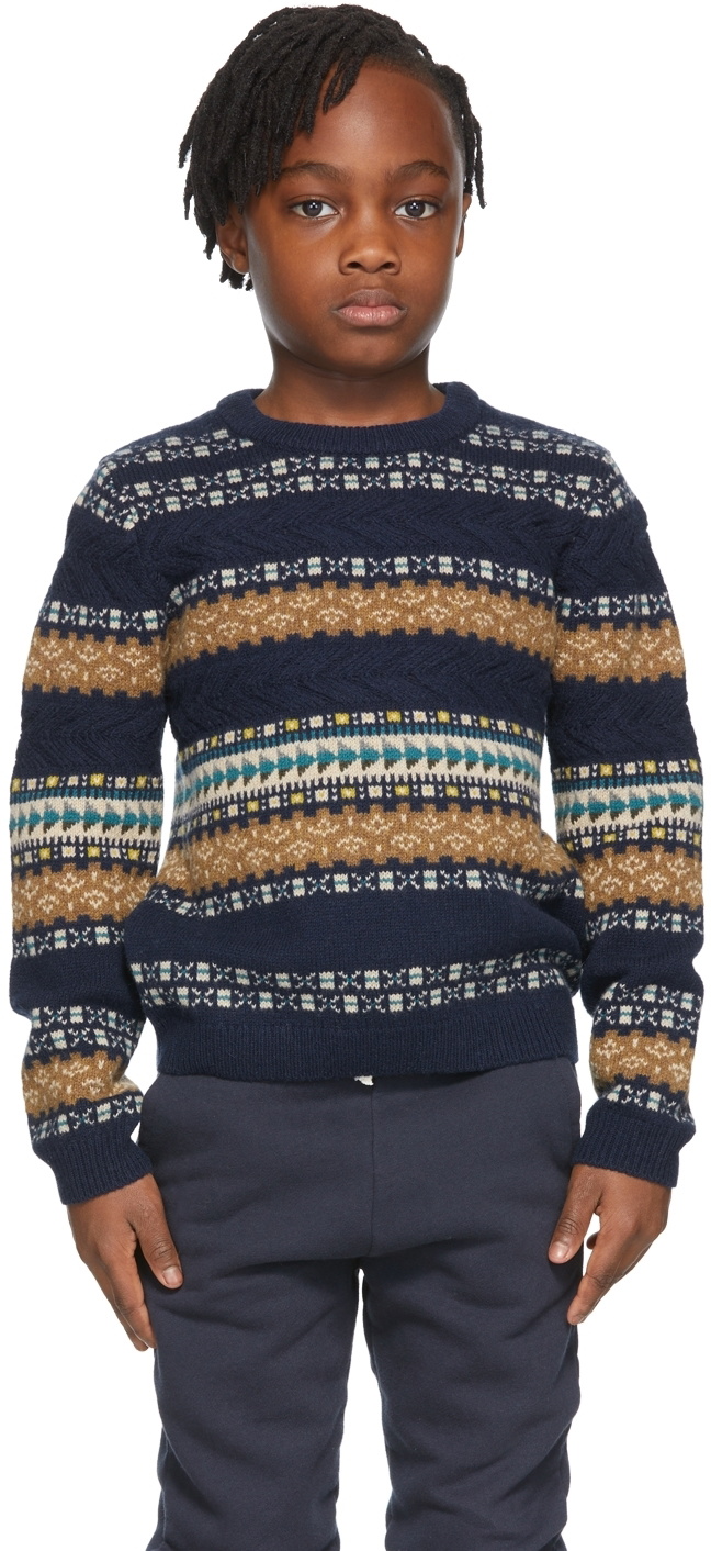 Bonpoint Kids Navy Wool Sweater Bonpoint
