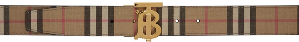Burberry Beige Check Belt Burberry
