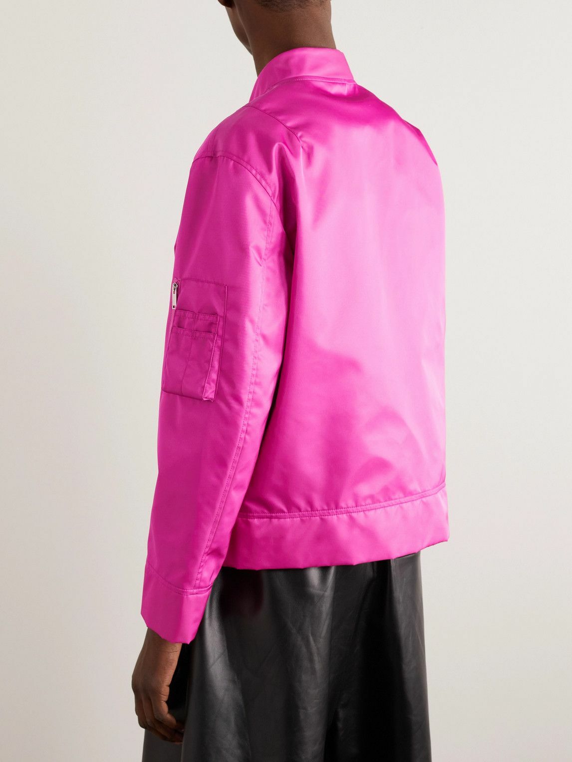 Valentino - Collegiate Logo-Embroidered Shell Bomber Jacket - Pink ...