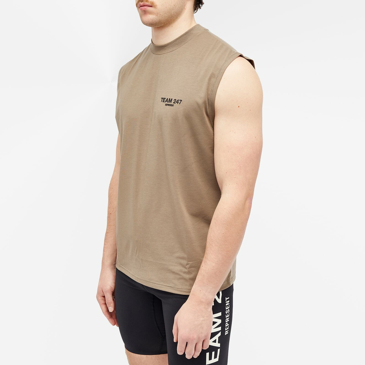 Represent Men's Team 247 Oversized Tank T-Shirt in Army Represent