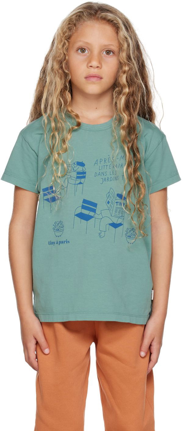 TINYCOTTONS Kids Green 'Les Jardins' T-Shirt TINYCOTTONS