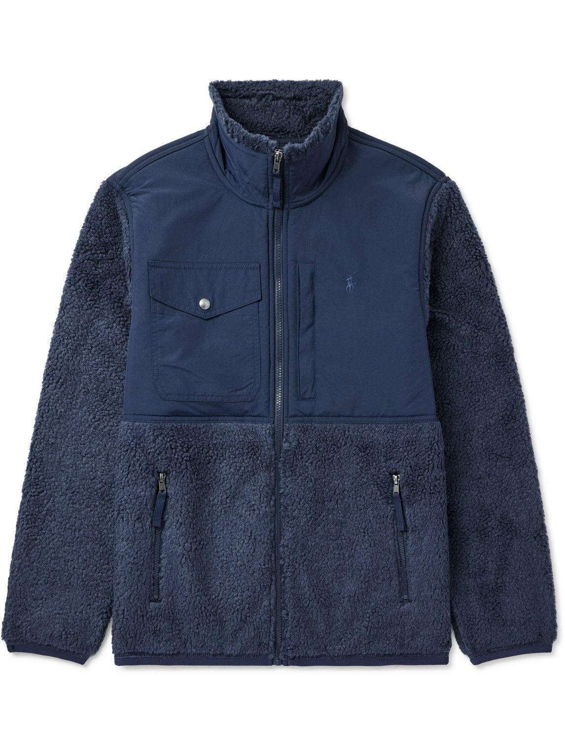 Polo Ralph Lauren - Shell-Trimmed Fleece Jacket - Blue Polo Ralph Lauren