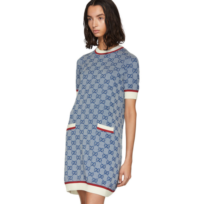 Gucci Blue Knit GG Dress Gucci