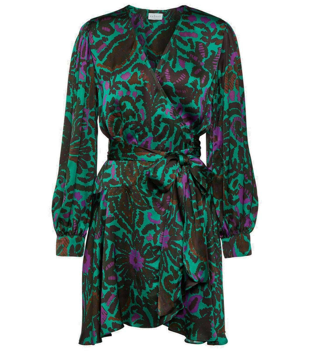 Velvet Bridget printed satin minidress Velvet