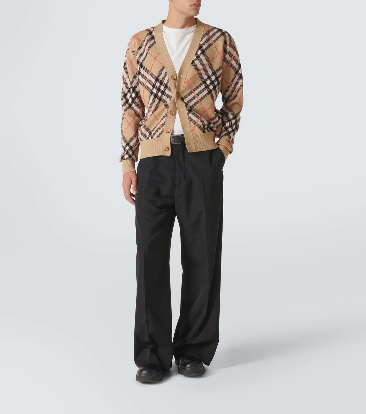 Burberry Burberry Check wool-blend cardigan Burberry