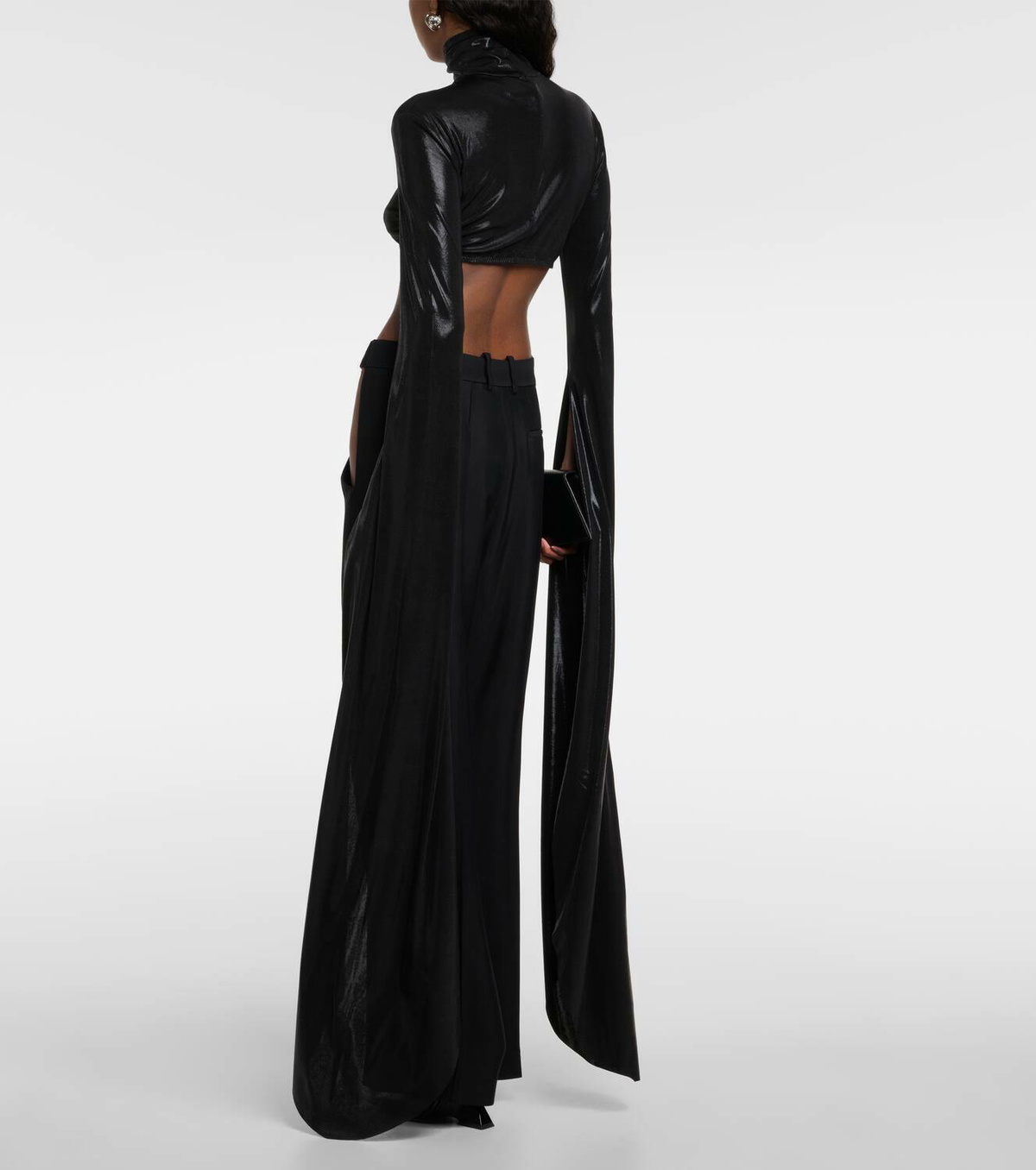 Norma Kamali Ribbon lamé crop top Norma Kamali