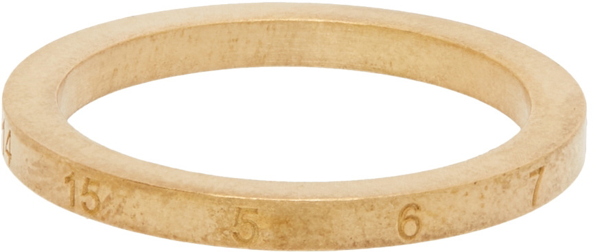 Maison Margiela Gold Slim Numbers Ring Maison Margiela