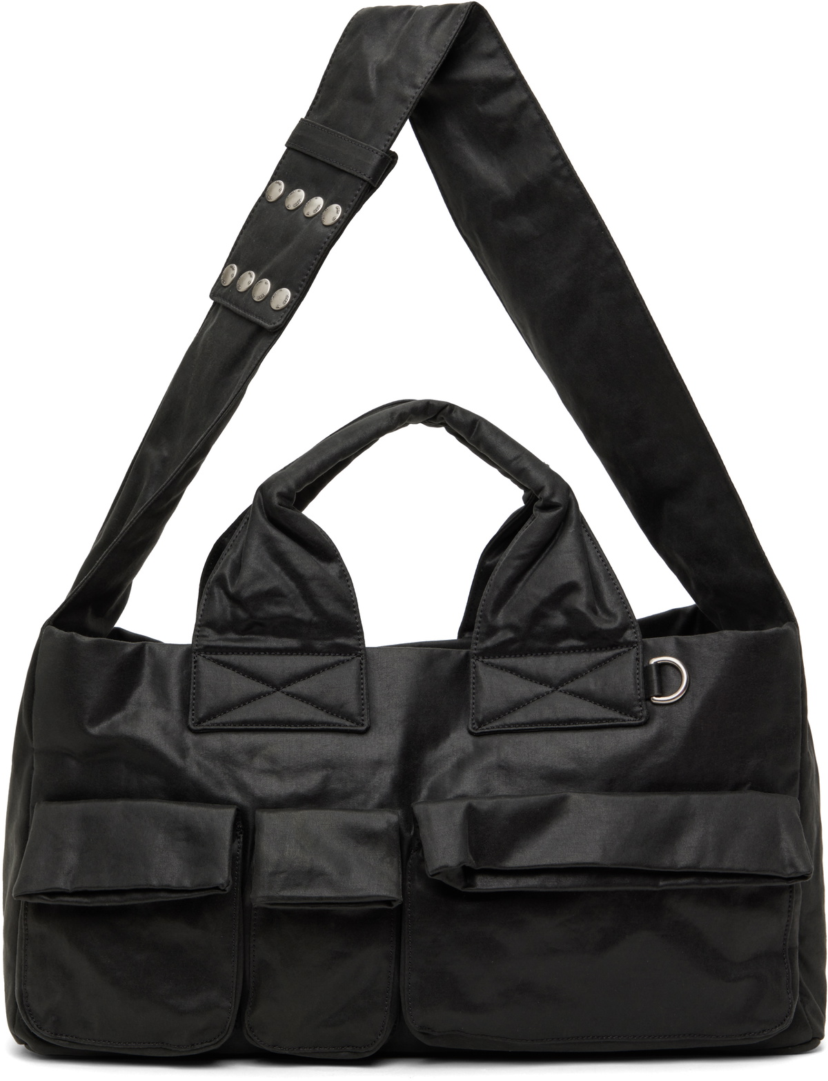 OPEN YY Black Oil Skin Venti Satchel OPEN YY