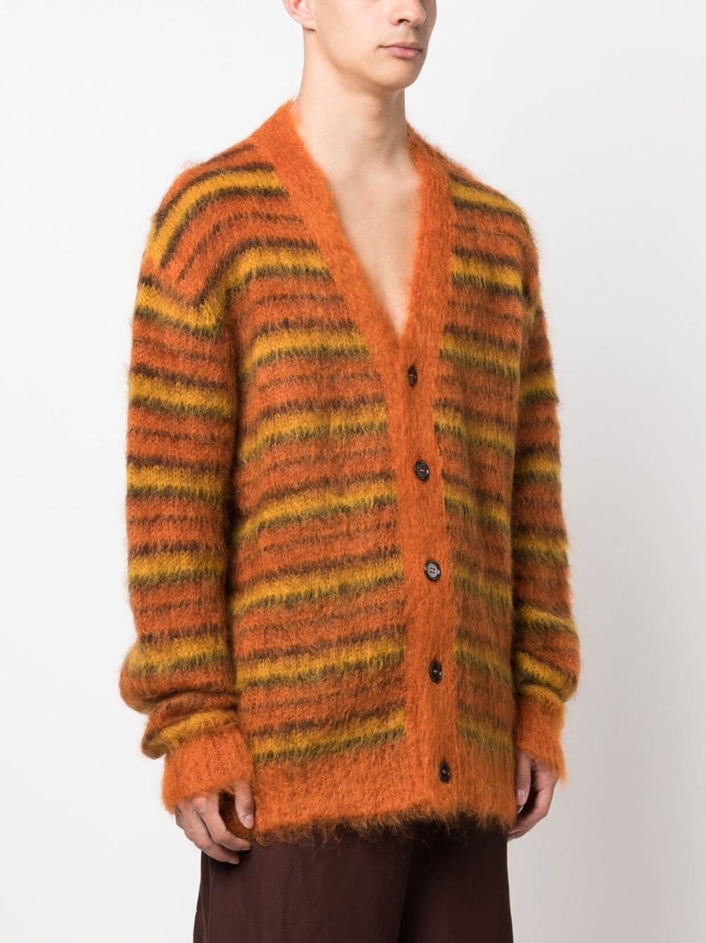 MARNI - Striped Mohair Blend Cardigan Marni