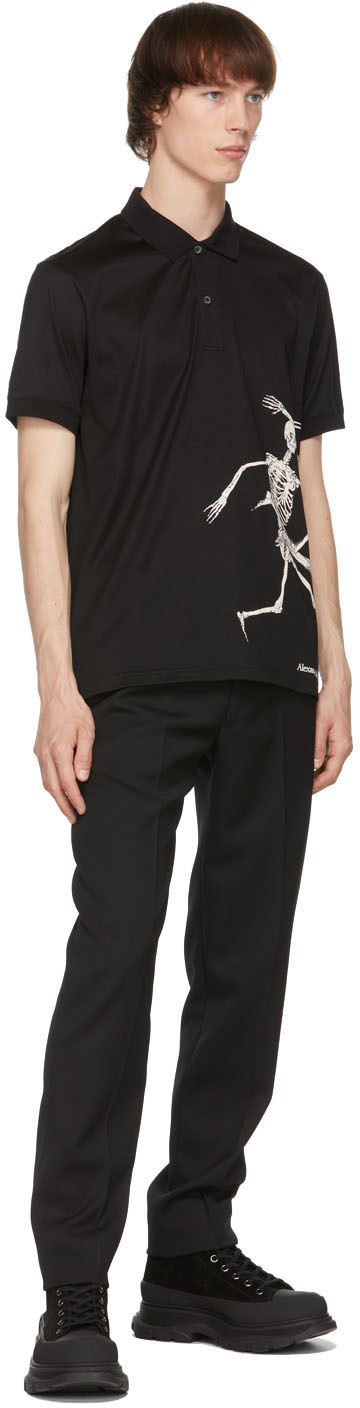 Alexander McQueen Black Skeleton Print Polo Alexander McQueen