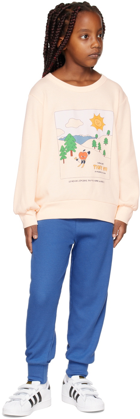 TINYCOTTONS Kids Blue Logo Lounge Pants TINYCOTTONS