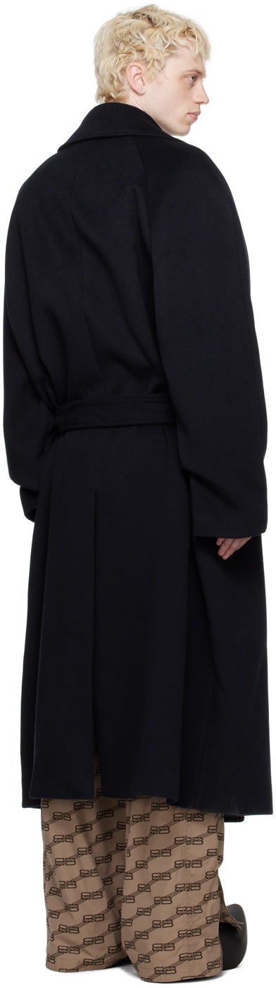 Balenciaga Navy Raglan Coat Balenciaga
