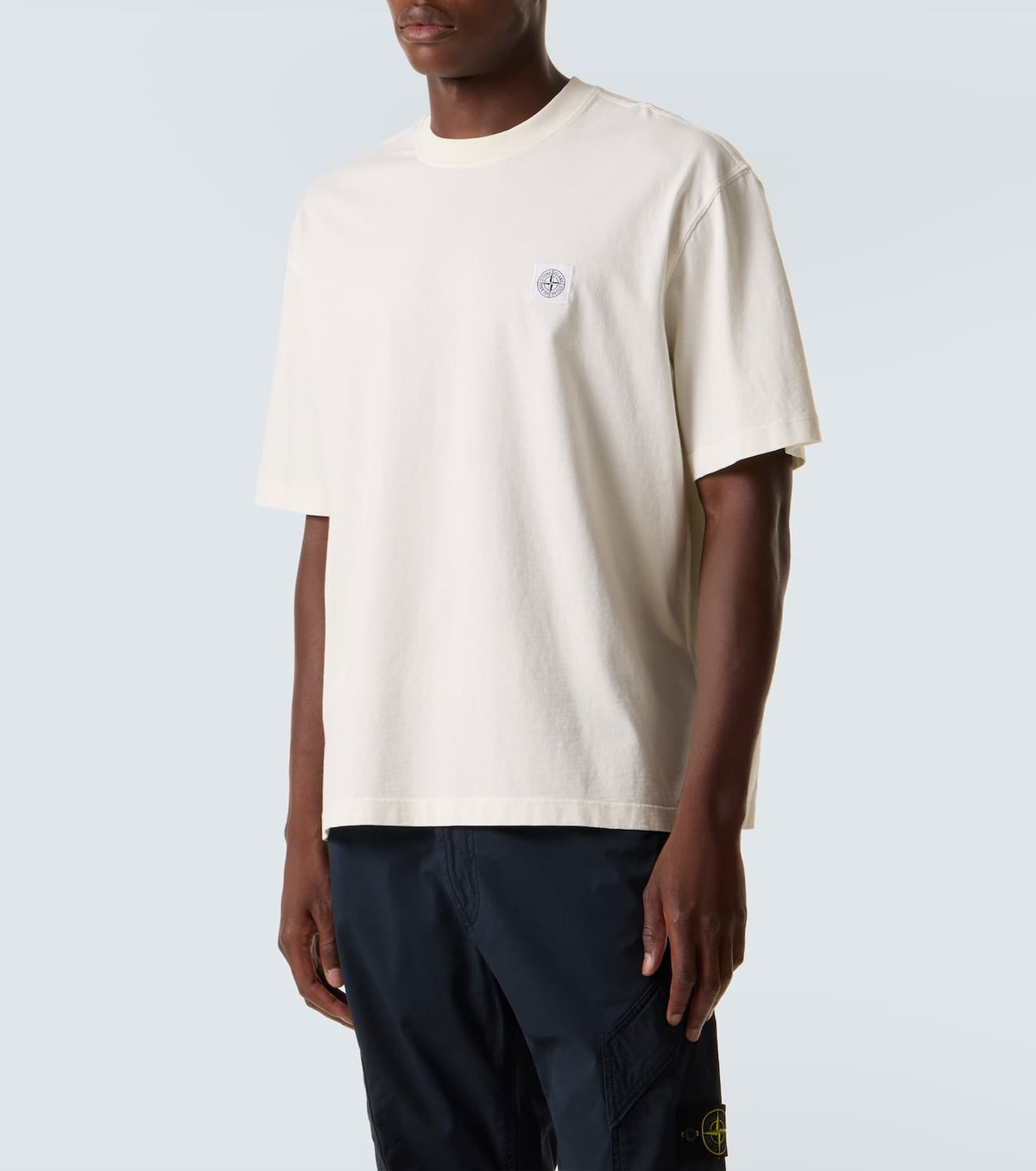 Stone Island Embroidered cotton jersey T-shirt Stone Island