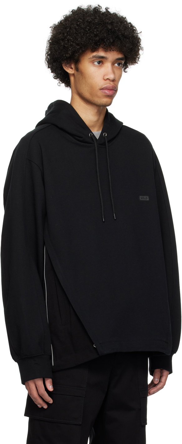 Solid Homme Black Expansion Panel Hoodie Solid Homme