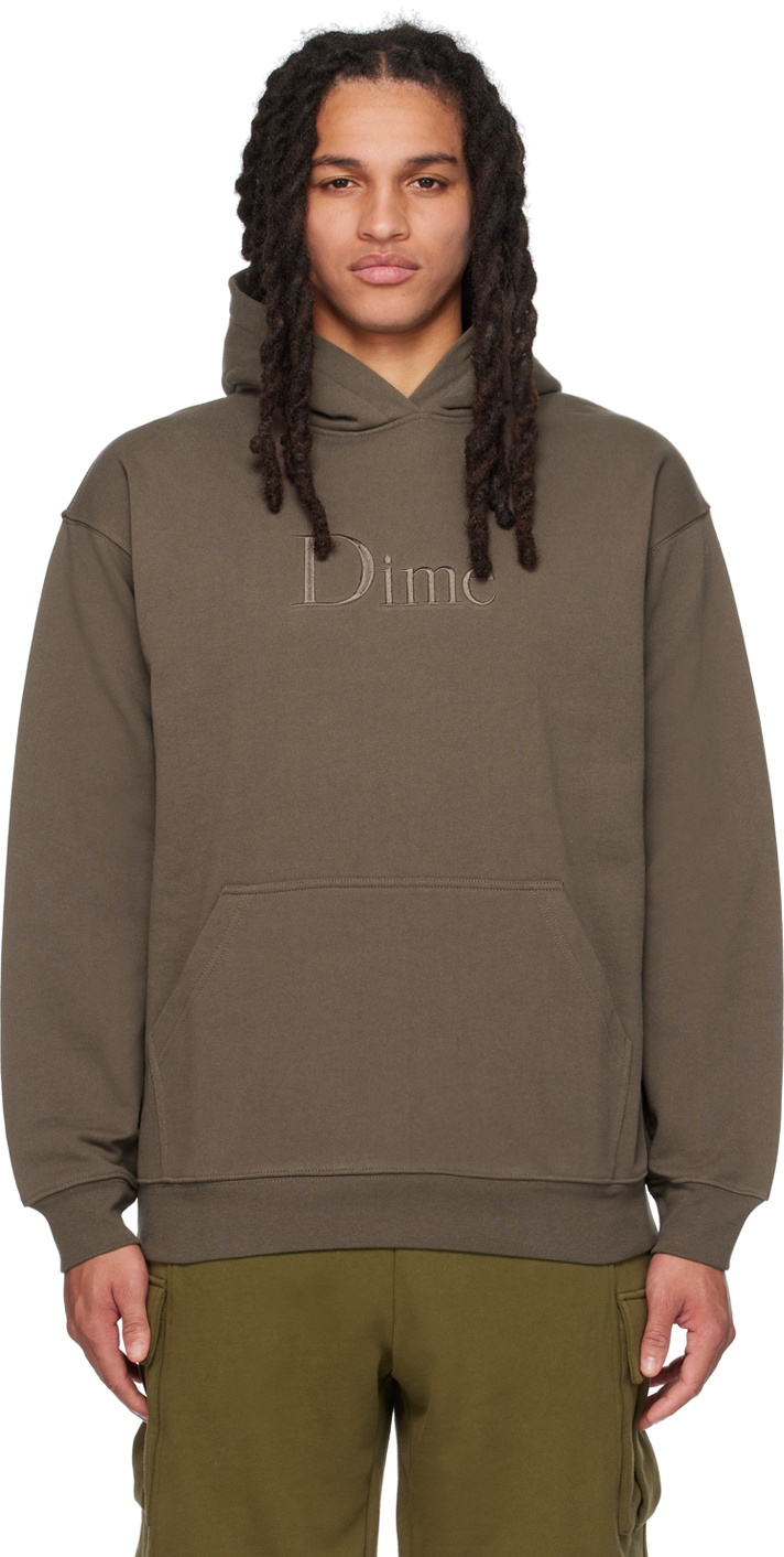 Dime Brown Embroidered Hoodie Dime