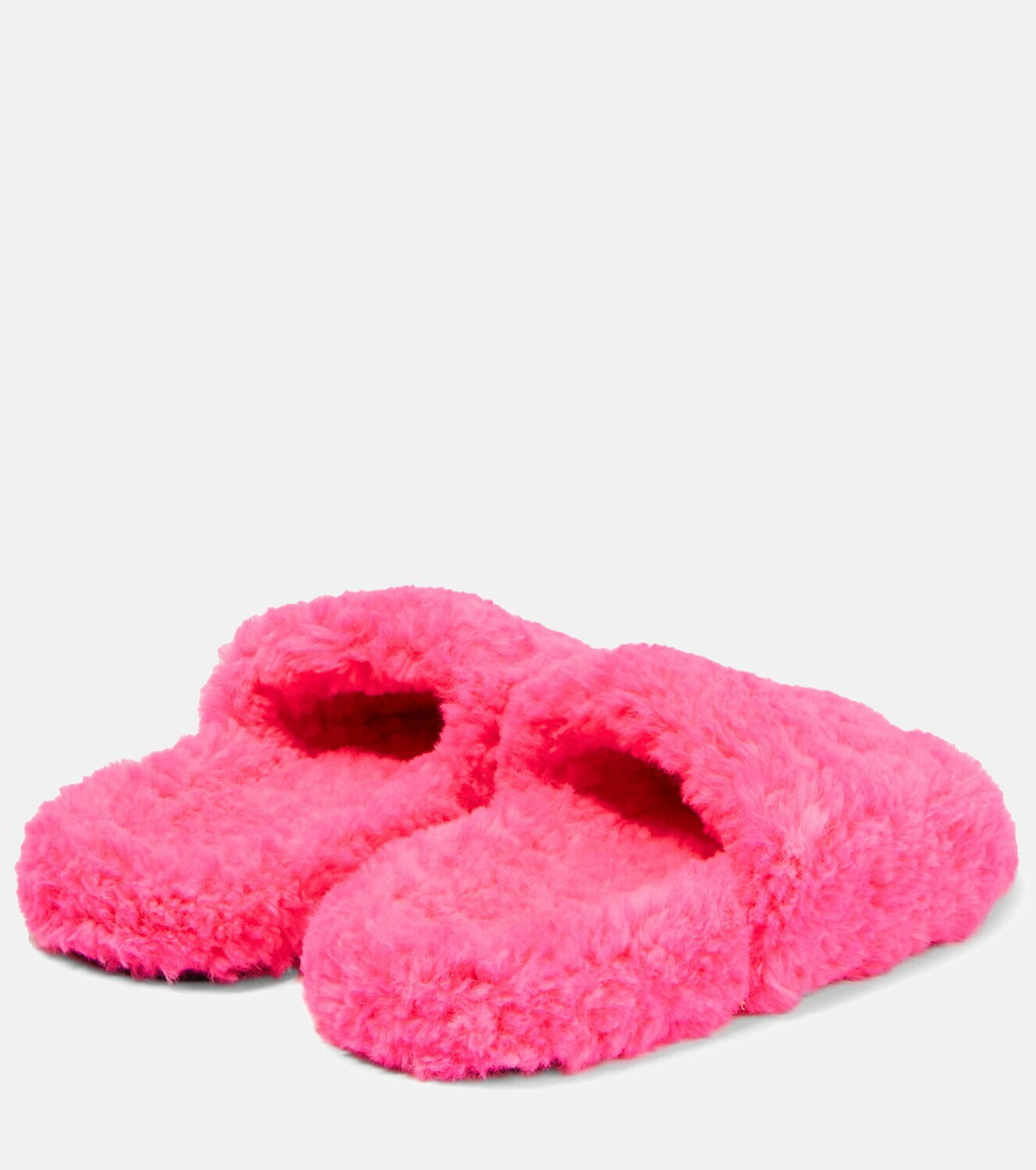 Balenciaga - Furry faux shearling slides Balenciaga