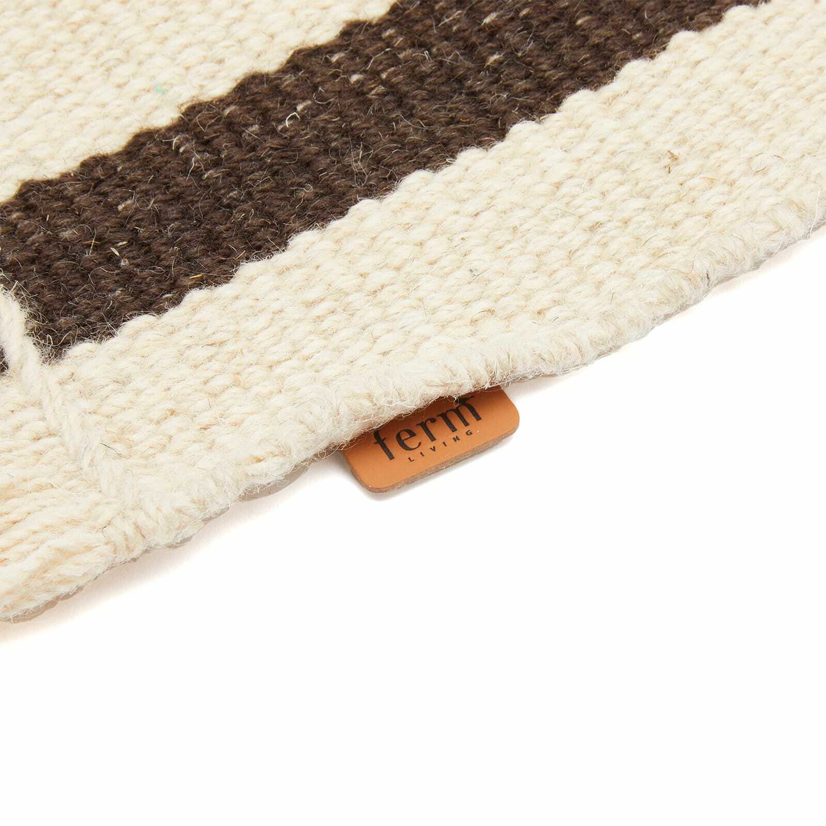 ferm LIVING Calm Kelim Mat - 50x70cm in Off-White/Coffee ferm LIVING