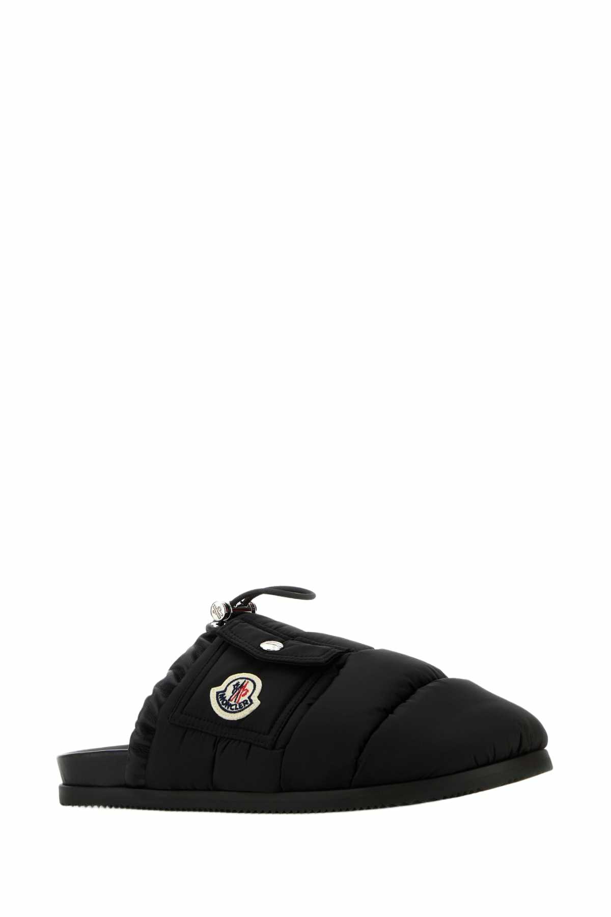 Moncler Black Fabric Mon Pocket Slippers Moncler