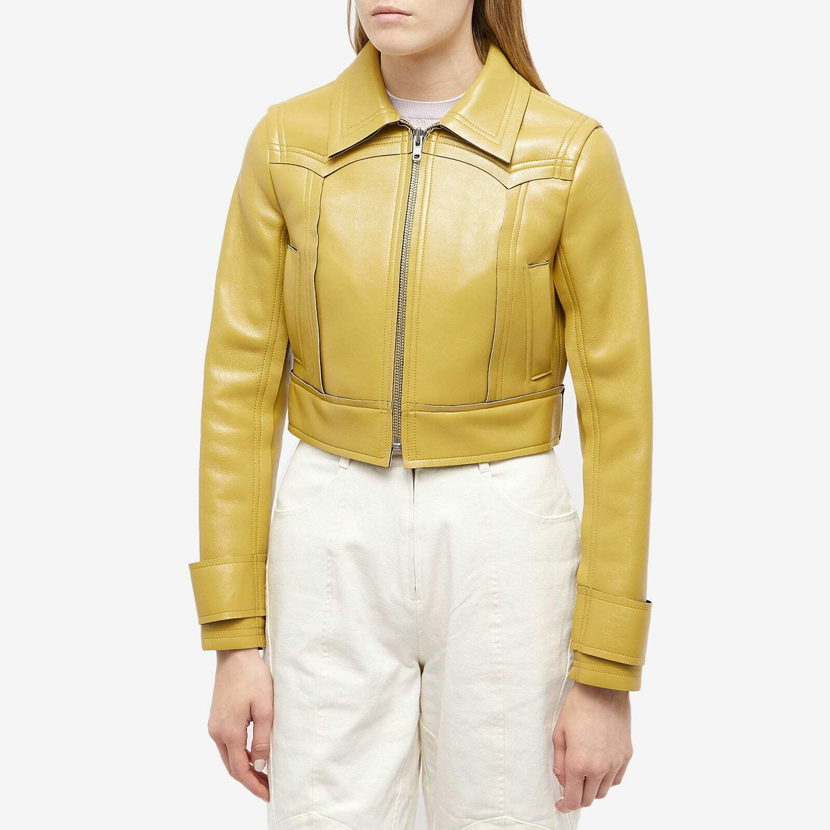 Stand Studio Women's Quatro Faux Jacket in Chartreuse Green Stand Studio