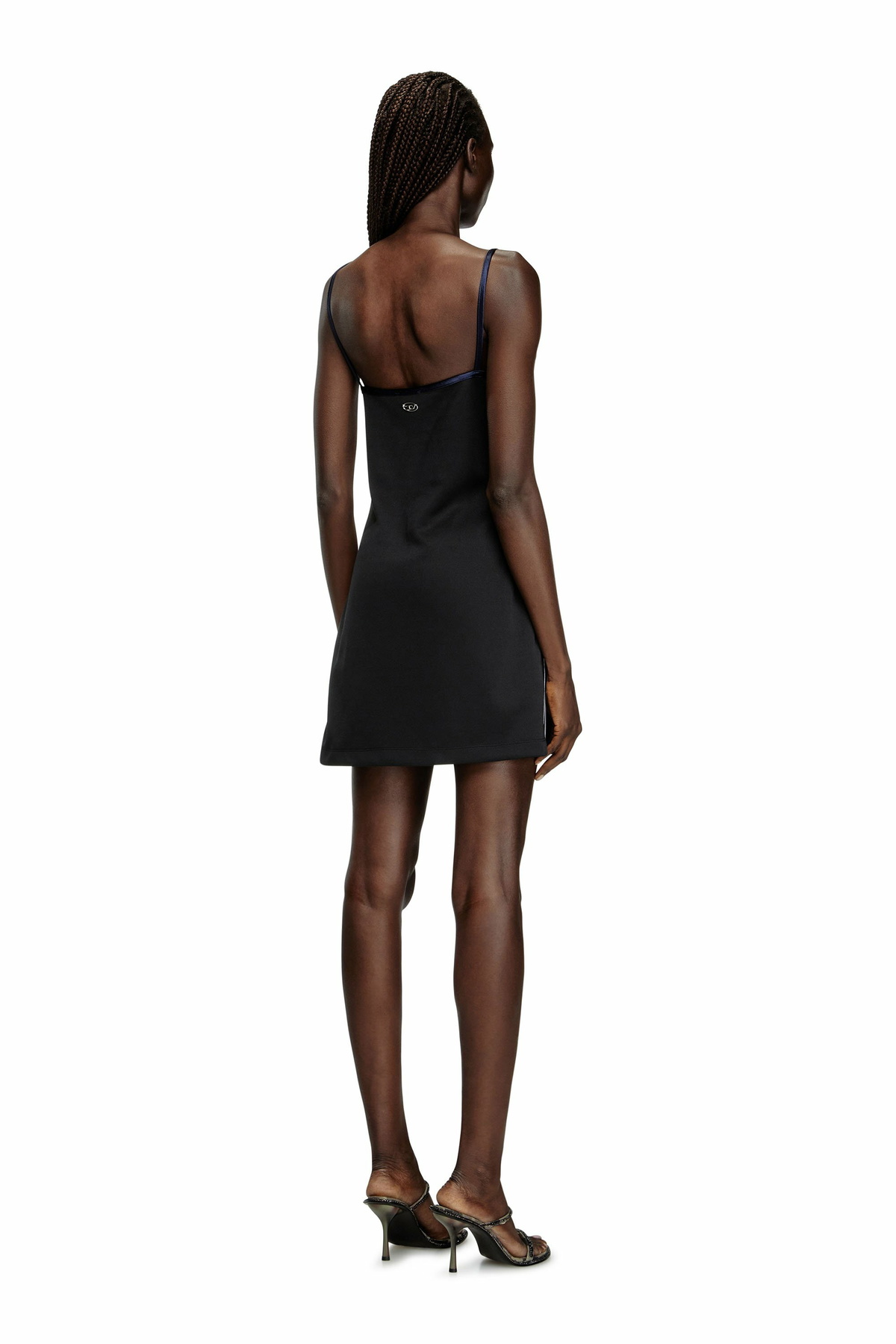 Diesel Short dress in satin, knit and tulle - Dresses Womens in Blue Diesel