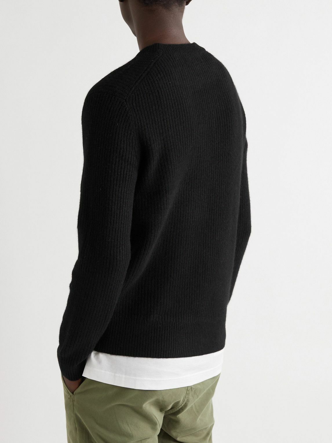 Alex Mill - Jordan Ribbed Brushed-Cashmere Sweater - Black Alex Mill