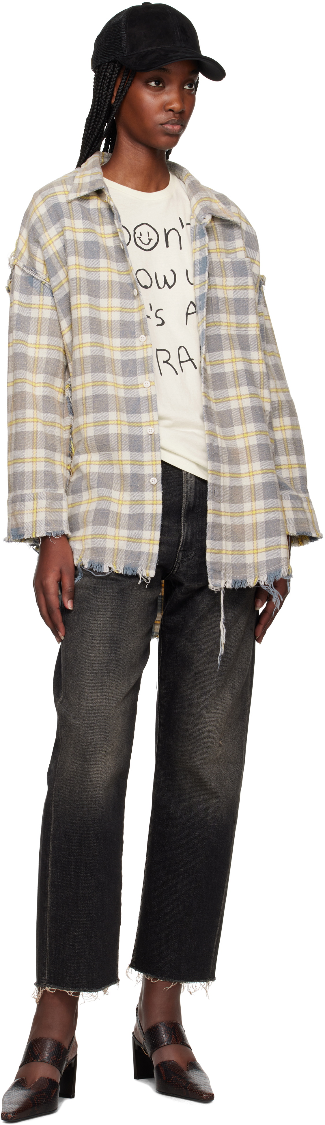 R13 Black Straight-Leg Boyfriend Jeans R13