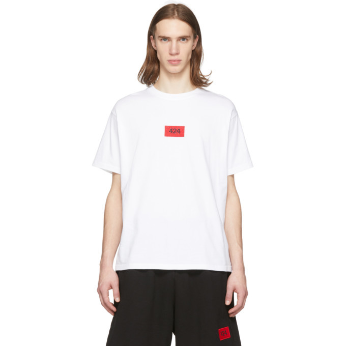 424 White Box Logo Essential T-Shirt 424