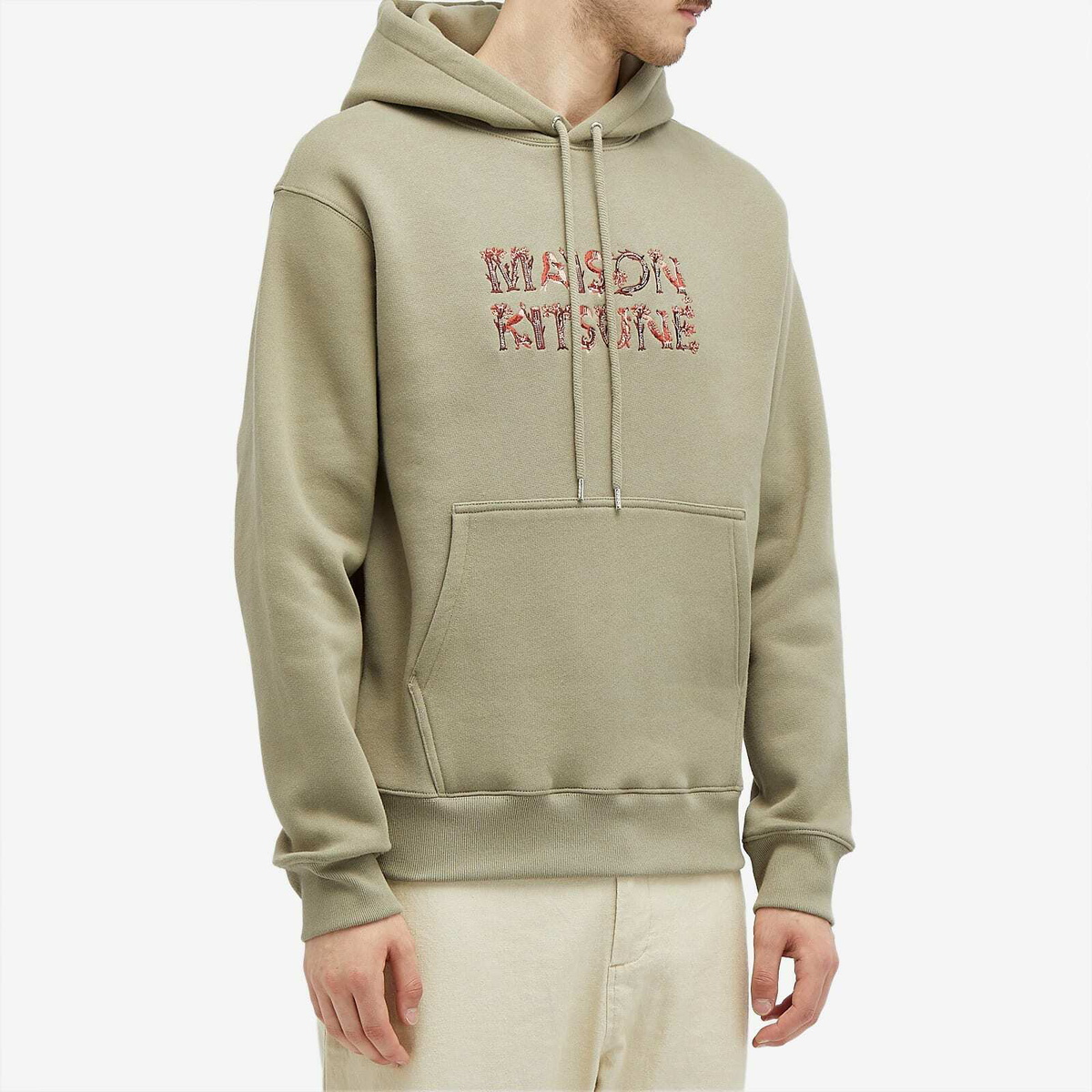 Maison Kitsuné Men's Woodland Alphabet Comfort Hoodie in Pebble Maison ...