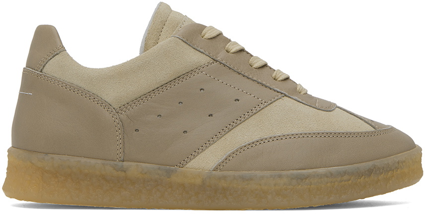 MM6 Maison Margiela Beige Court Sneakers MM6 Maison Margiela