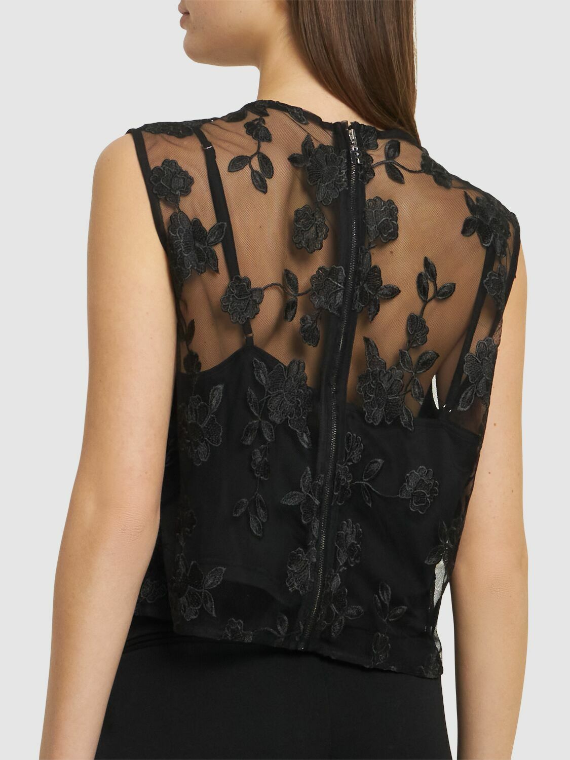 ROTATE Vola Flower Mesh Top ROTATE Birger Christensen