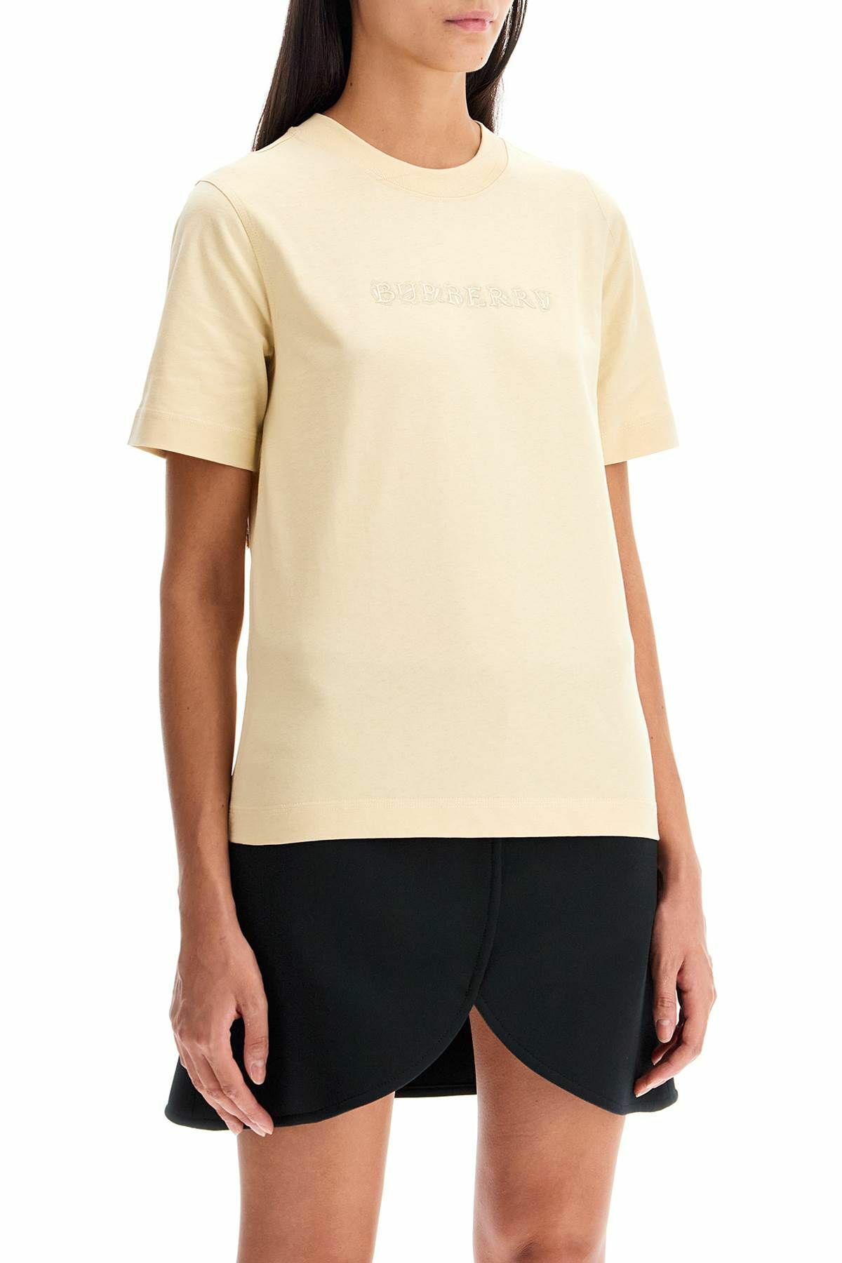 BURBERRY cotton t-shirt with paisley logo Neutro Burberry