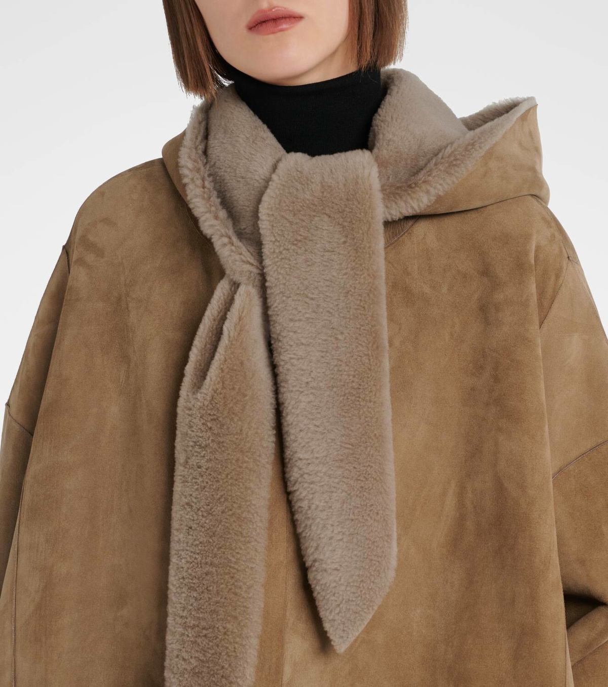 The Row Parnasse shearling-lined suede coat The Row