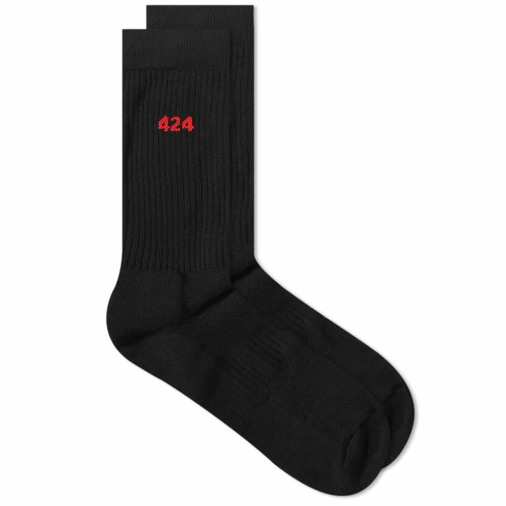 424 Men's Logo Sock in Black 424