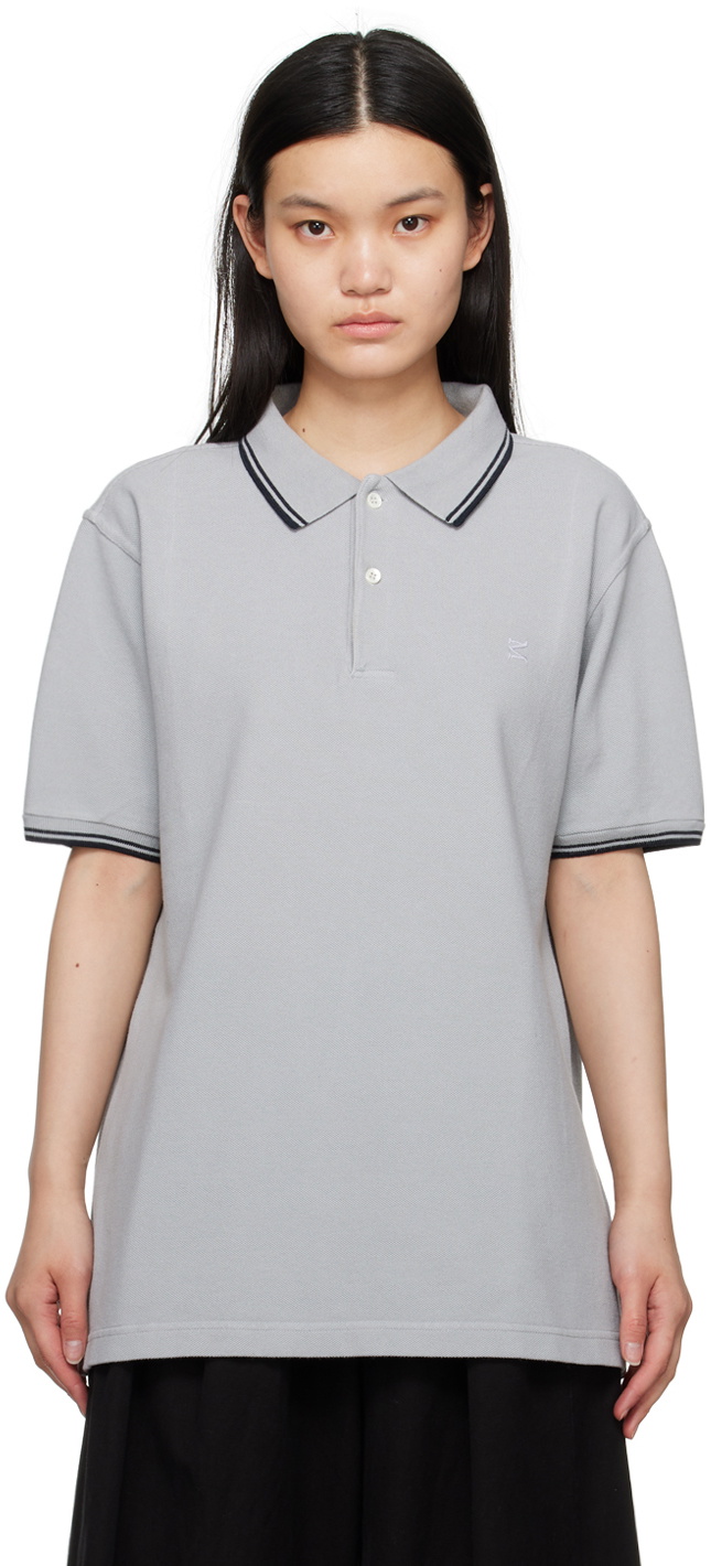 Maison Margiela Gray Contrast Stripe Polo Maison Margiela