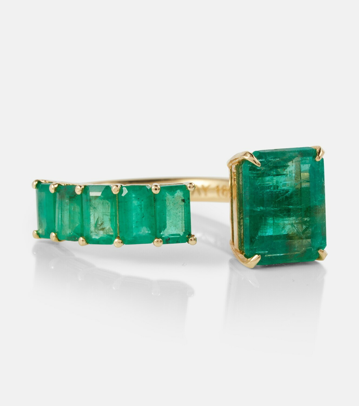 Shay Jewelry Floating Emerald 18kt gold rings with emeralds Shay Jewelry