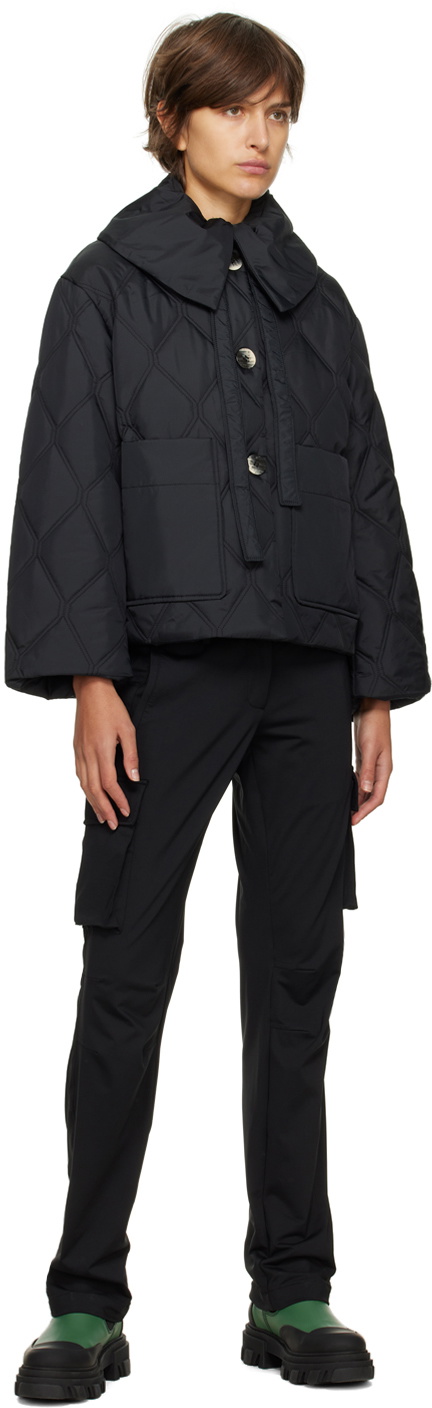 GANNI Black Quilted Jacket GANNI
