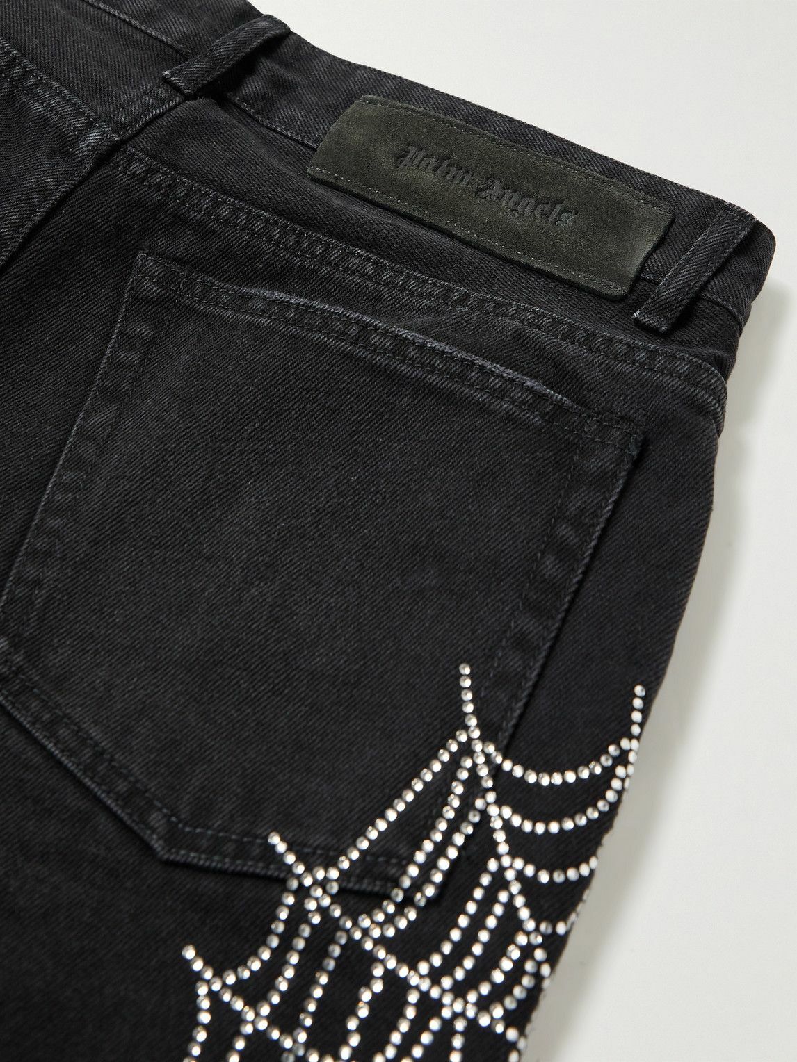 Palm Angels - Straight-Leg Crystal-Embellished Jeans - Black Palm Angels