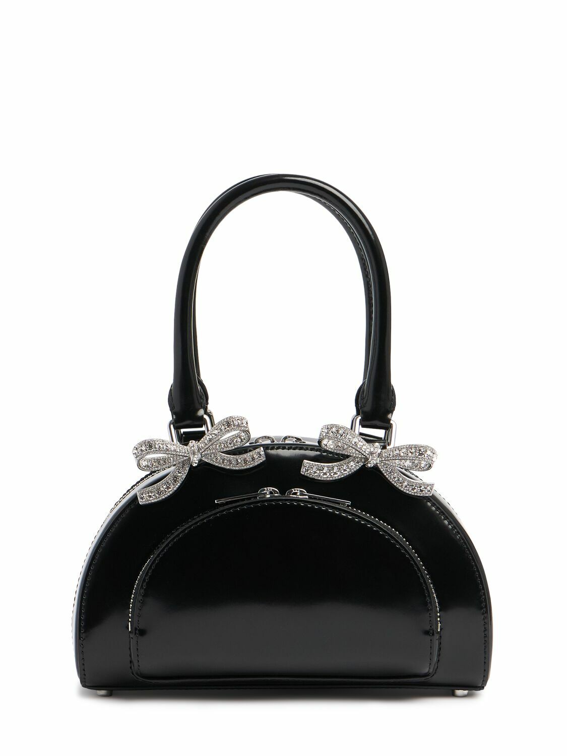 SELF-PORTRAIT Mini Leather Curved Top Handle Bag Self-Portrait