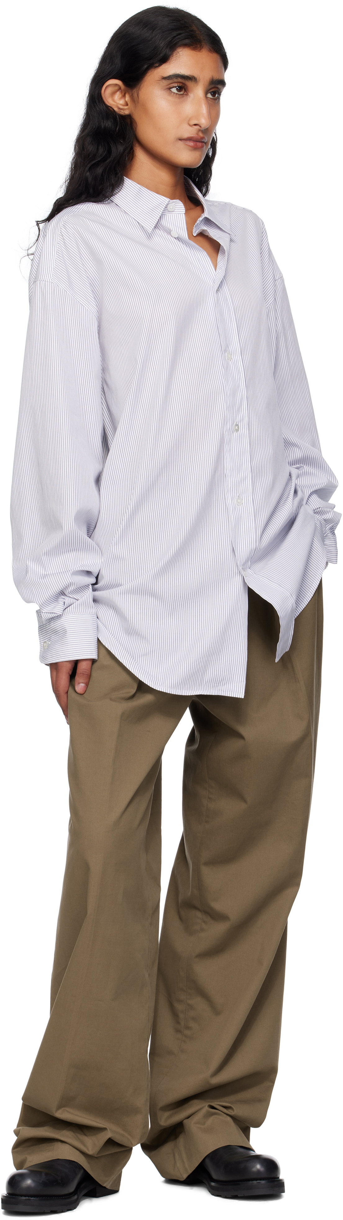 The Row White & Blue Ment Shirt The Row