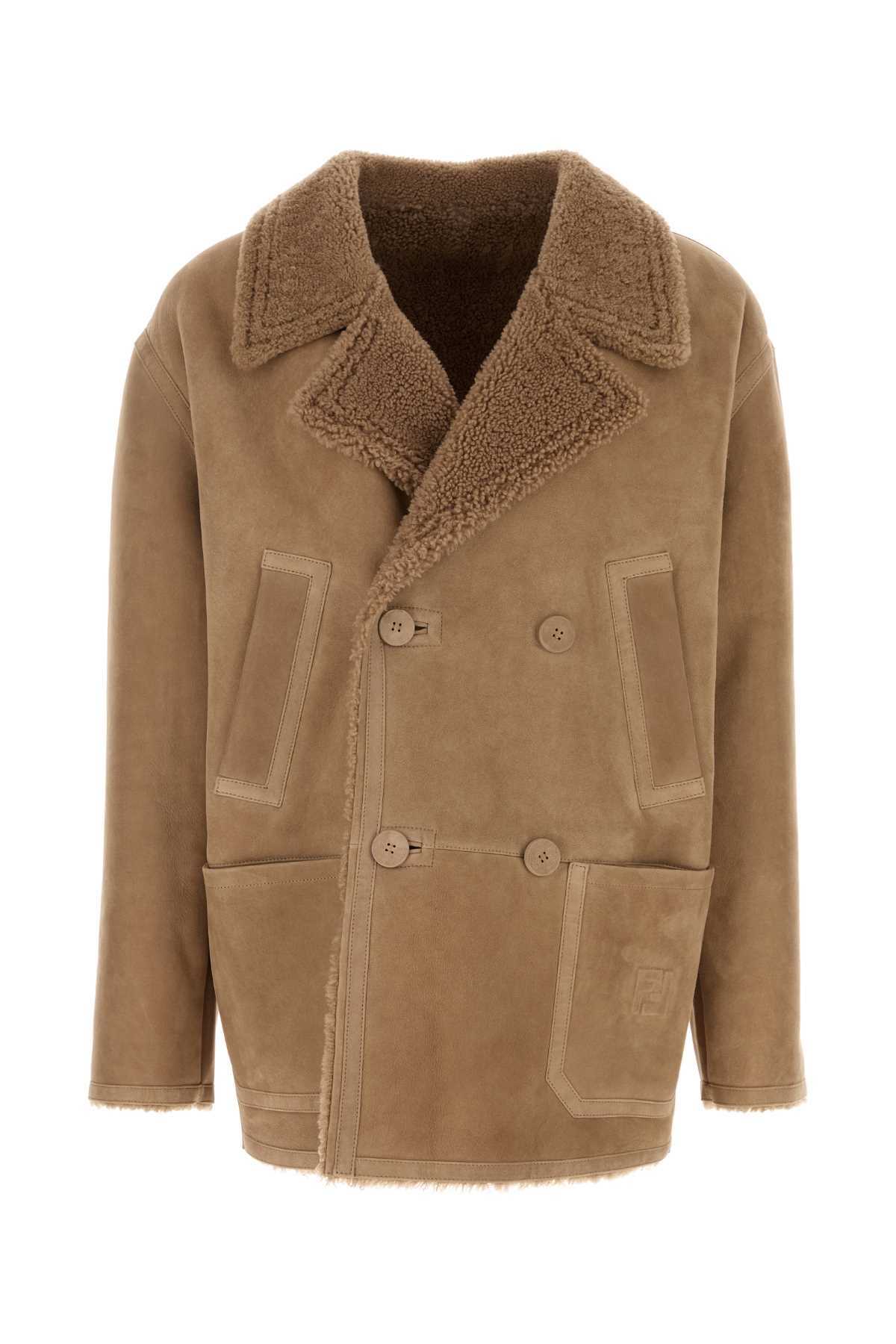 Fendi Camel Shearling Jacket Fendi