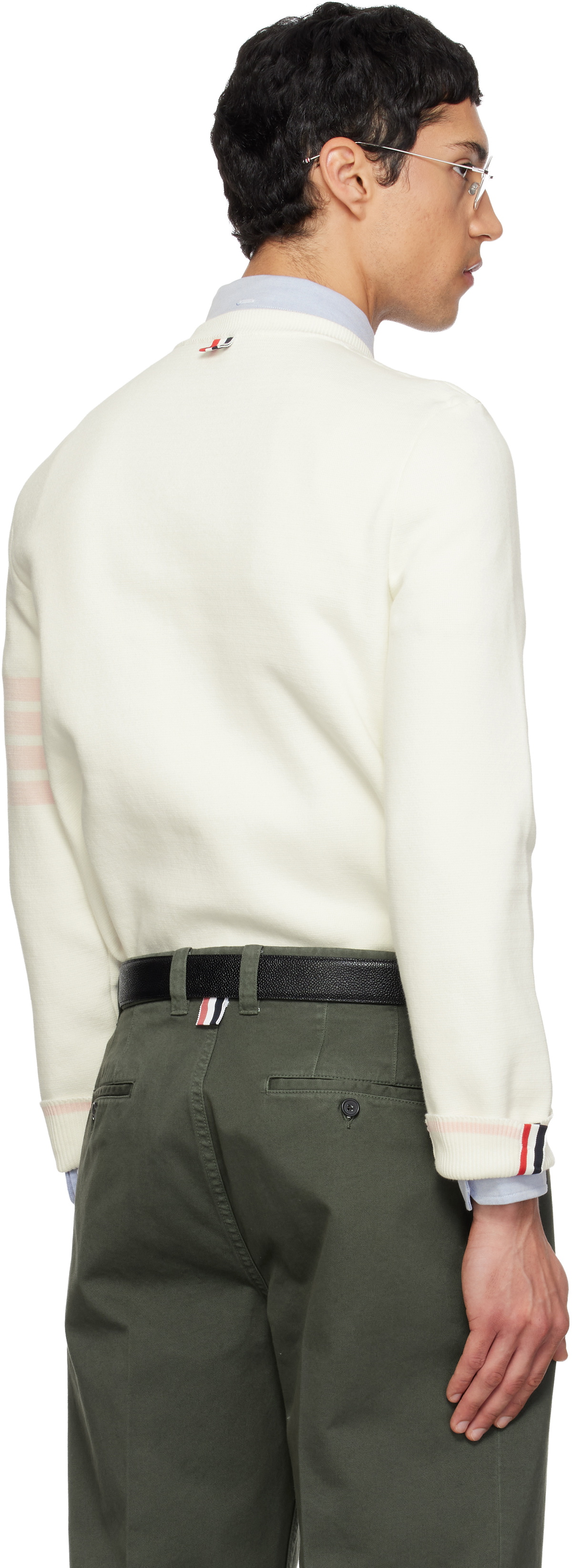 Thom Browne Off-White Milano Stitch 4-Bar Sweatshirt Thom Browne