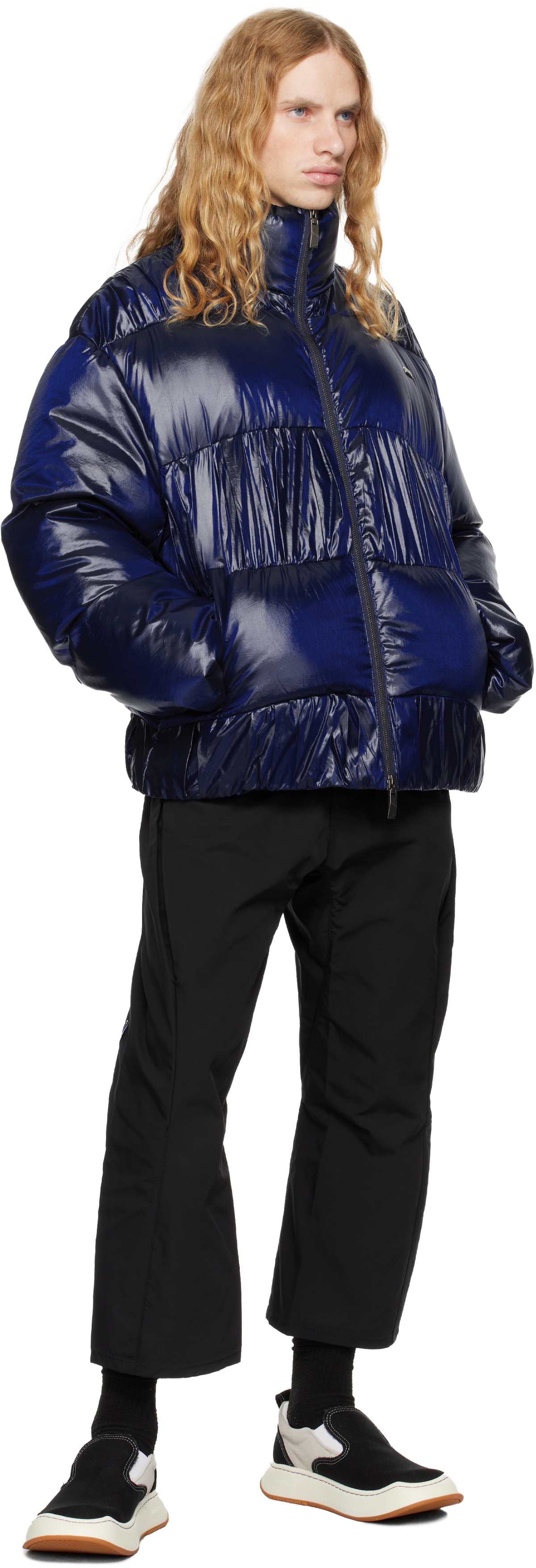ADER error Blue Quilted Down Jacket ADER error