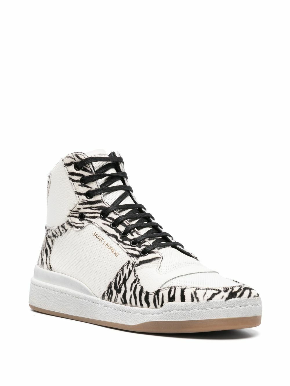 Saint Laurent White Zebra Print High-Top Sneakers Saint Laurent
