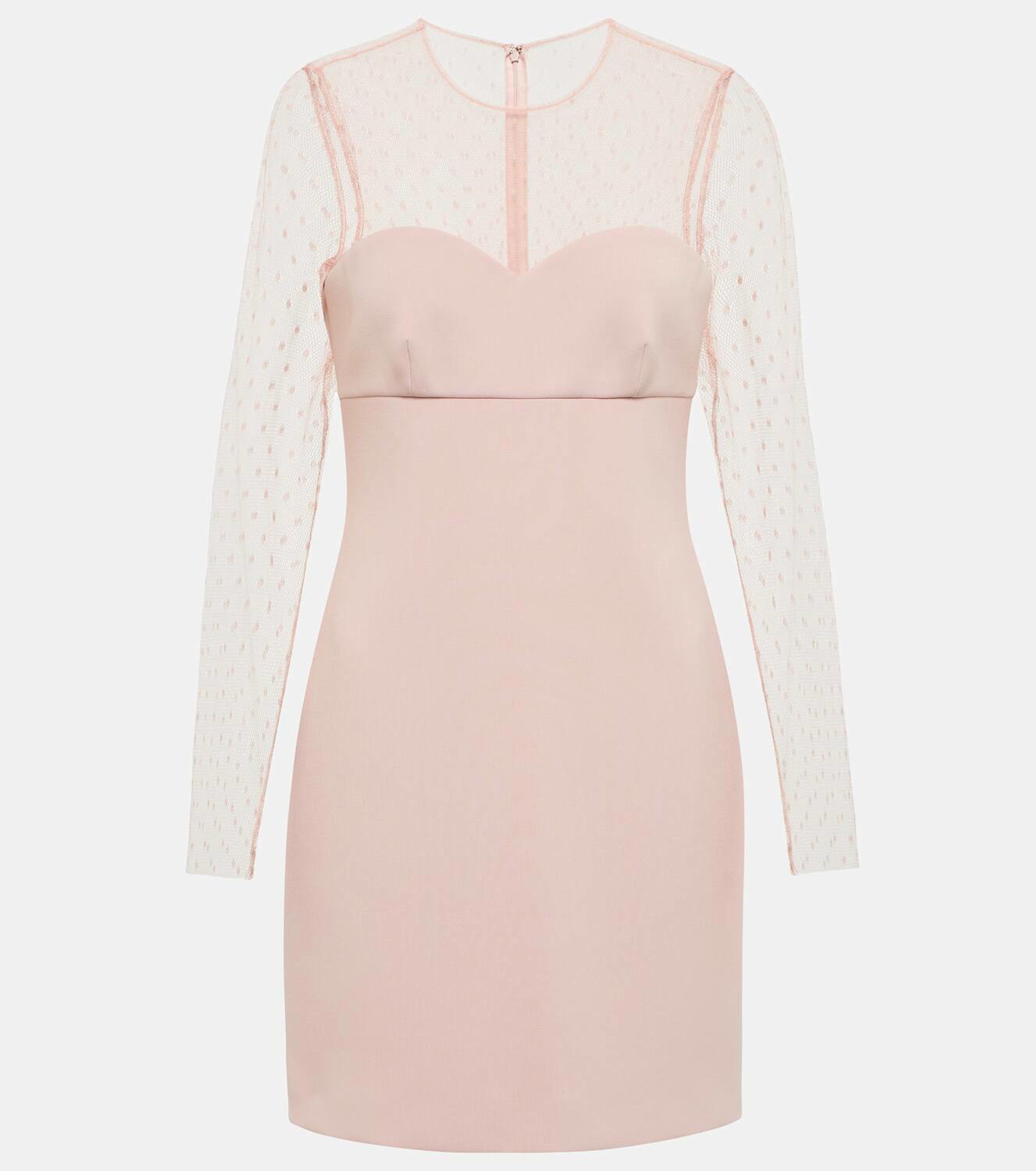Redvalentino Cady With Point Desprit Tulle Minidress Red Valentino