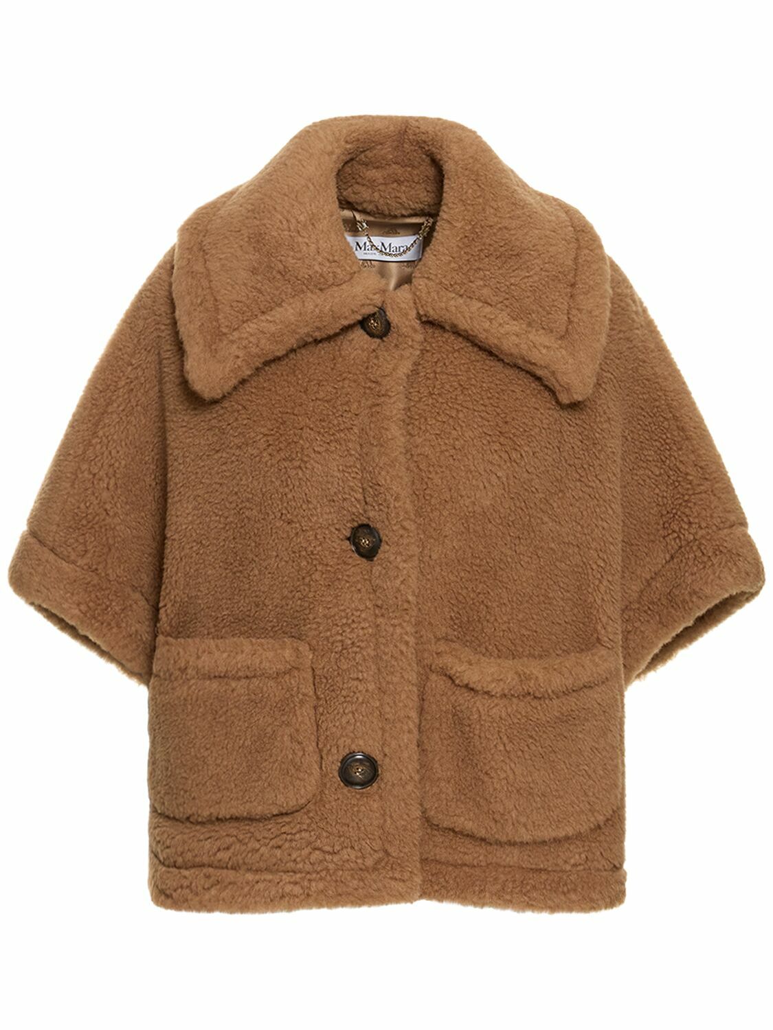 MAX MARA Terzo Camel & Silk Teddy Cape Max Mara