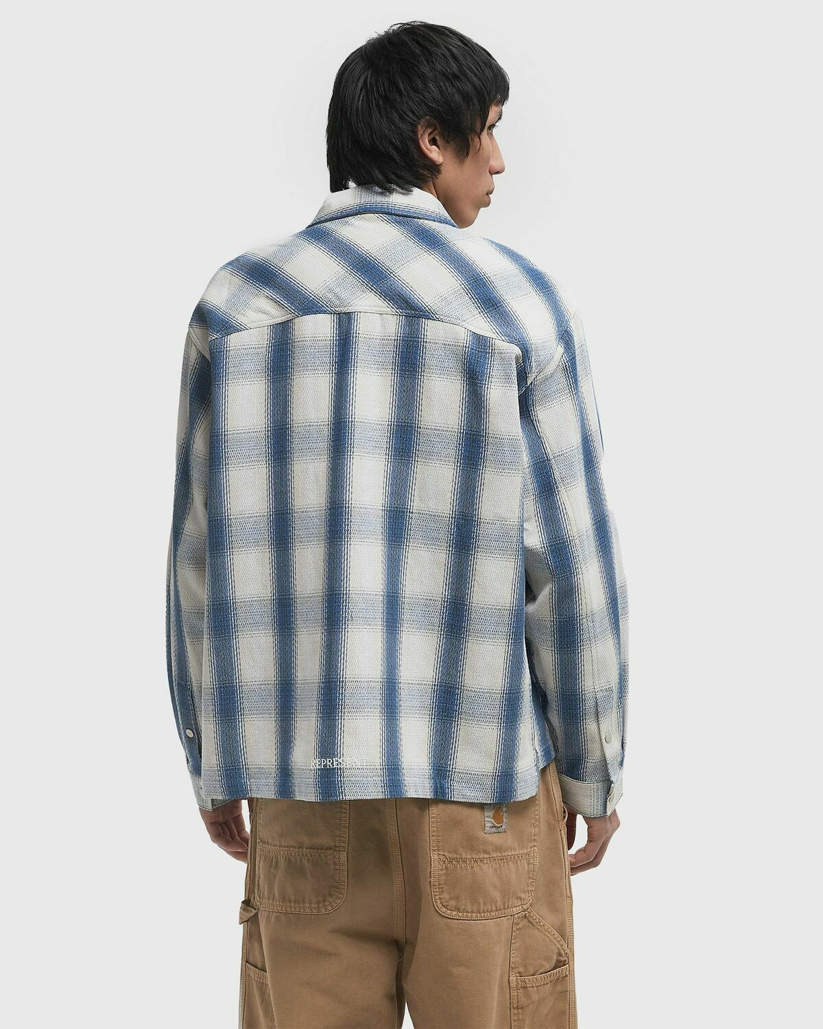 Represent SEASON FLANNEL SHIRT Blue Mens Overshirt Represent