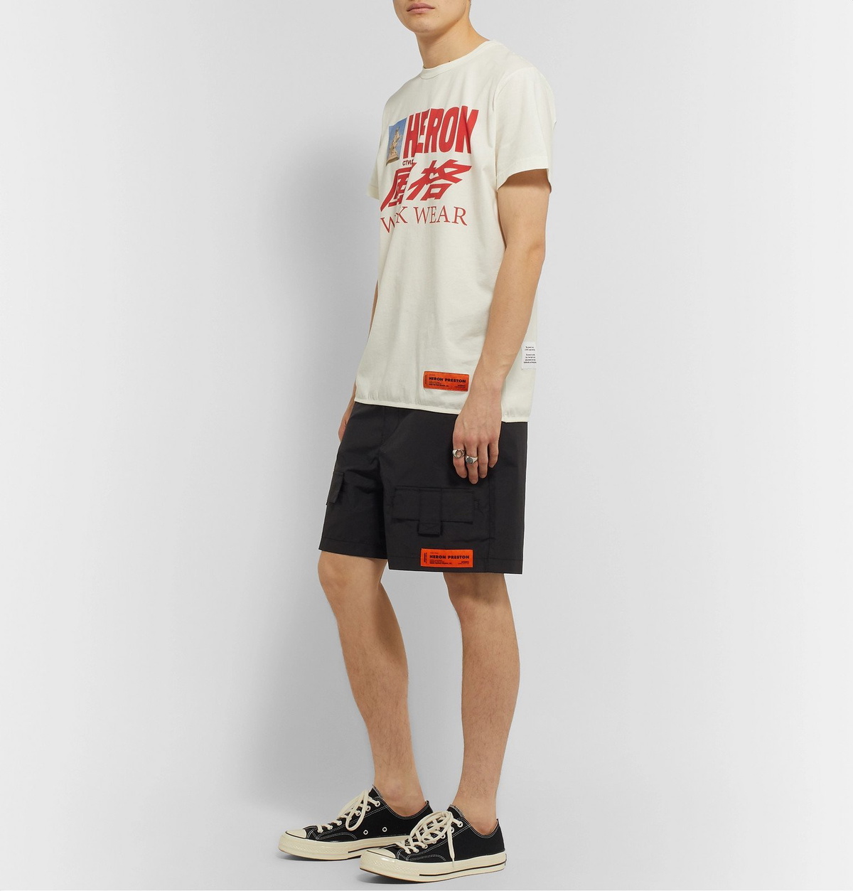 Heron Preston - Wide-Leg Cotton-Blend Shorts - Black Heron Preston