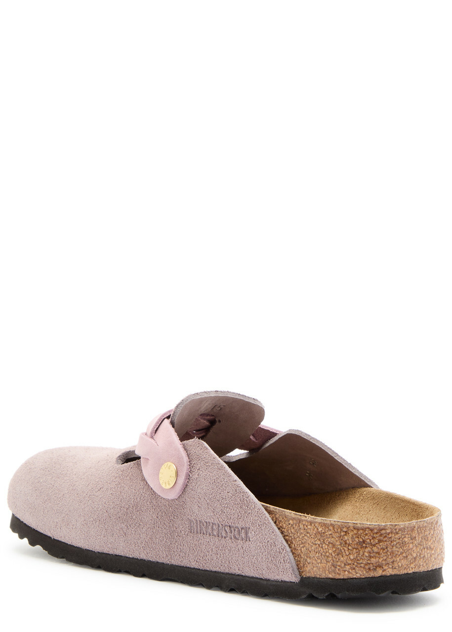 Birkenstock Boston Two-toned Suede Sliders Lilac Birkenstock