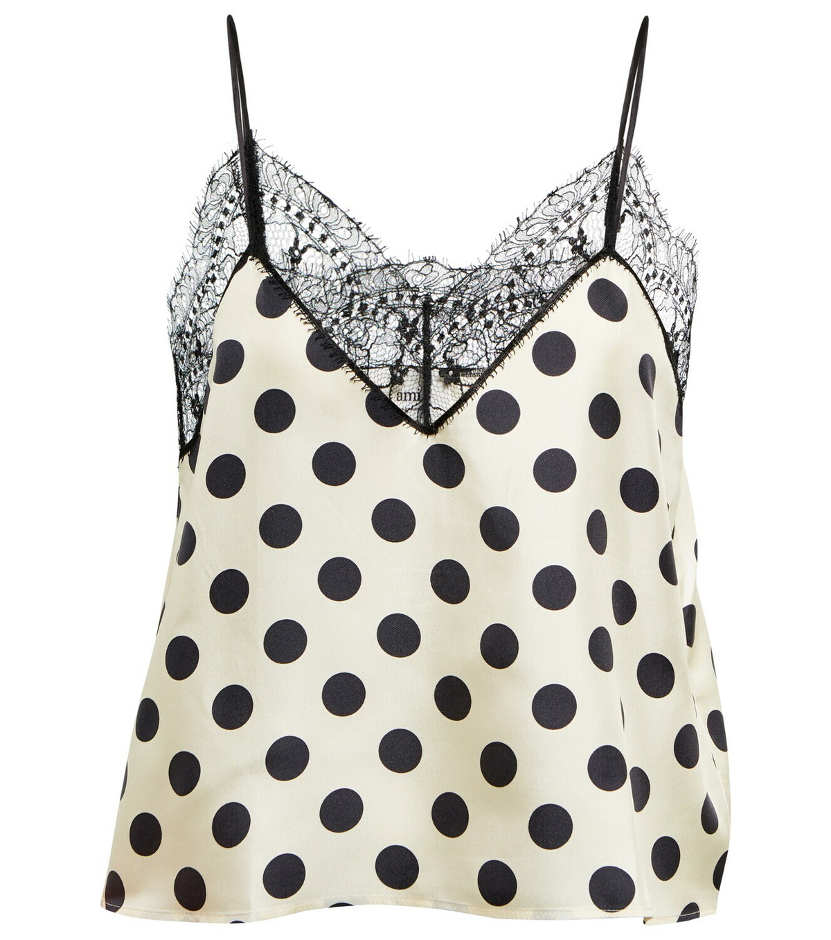 Ami Paris Polka-dot silk satin camisole AMI